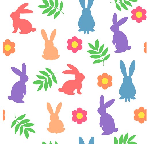 Colorful Easter Bunny Pattern – Royalty-Free Vector | VectorStock