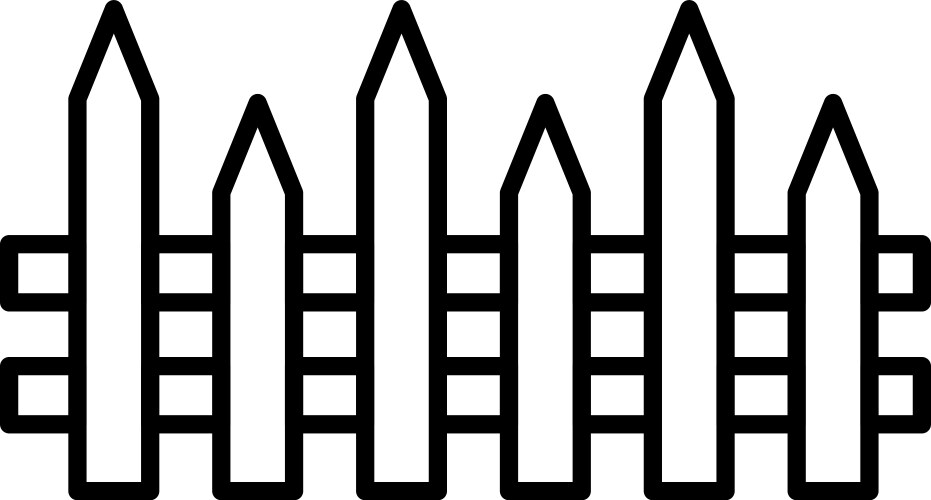 Fence icon set safety barrier garden symbol Vector Image