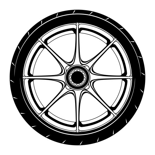 Car wheel Royalty Free Vector Image - VectorStock