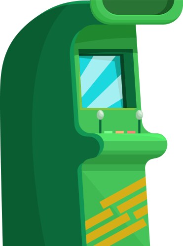 Green arcade game machine standing upright Vector Image
