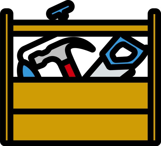 Hand box with tools Royalty Free Vector Image - VectorStock