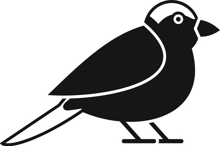 Minimalist bird icon standing side view Royalty Free Vector