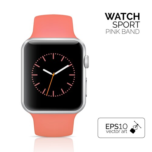 Fashionable wrist watch with motivational text Vector Image