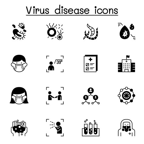 Virus icon set Royalty Free Vector Image - VectorStock