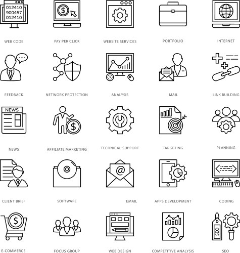 Seo and development ultra modern color Royalty Free Vector