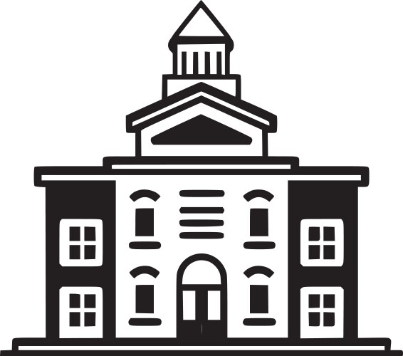 School - minimalist and flat logo Royalty Free Vector Image