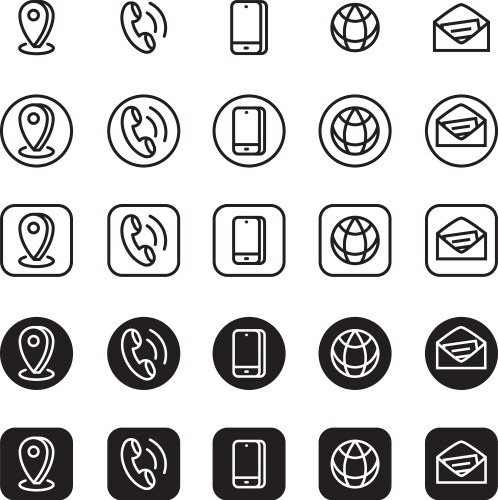 Contact icons business card symbols Royalty Free Vector