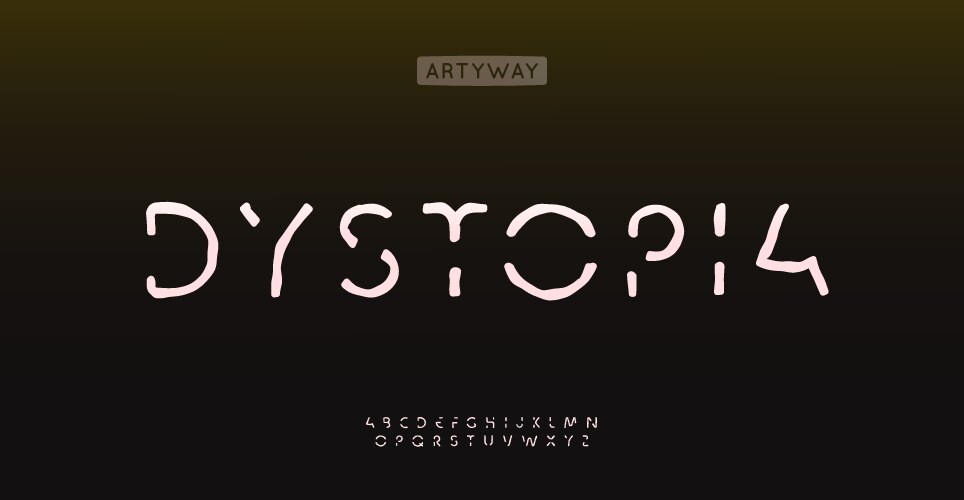 Architectural stencil alphabet line segmented Vector Image