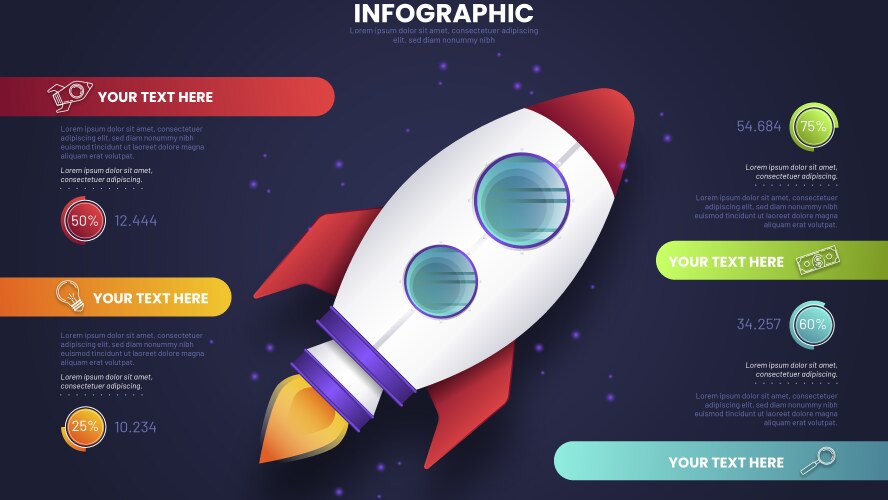 Value chain chart infographic Royalty Free Vector Image
