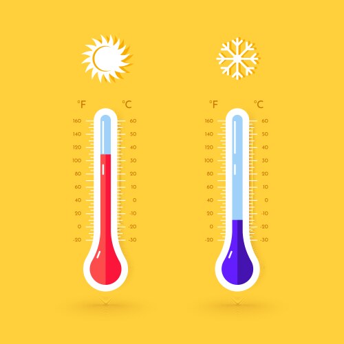 Thermometer hot and cold temperature Royalty Free Vector