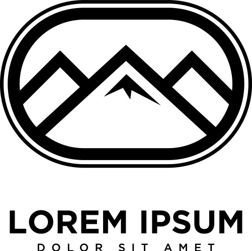 Mountain design line landscape symbol Royalty Free Vector
