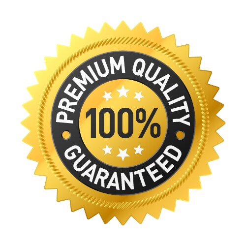 Guaranteed premium quality gold sign round label Vector Image