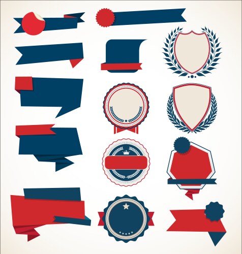 Set of multicolored vintage banners Royalty Free Vector