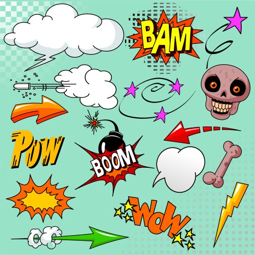 Comic Elements Collection Royalty Free Vector Image