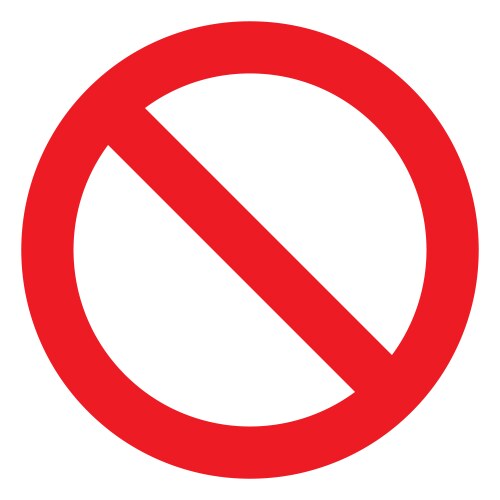 No sign isolated on transparent background Vector Image
