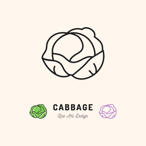 Cabbage logo design concept template Royalty Free Vector