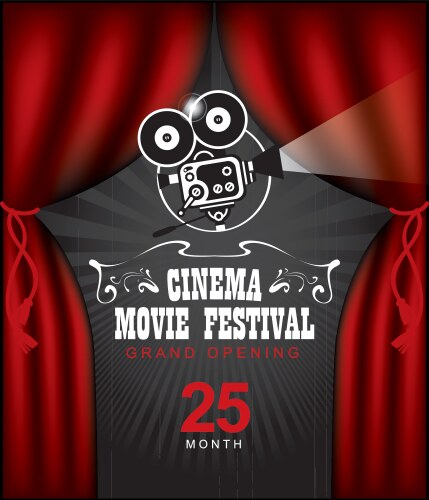 Online cinema poster template realistic Royalty Free Vector