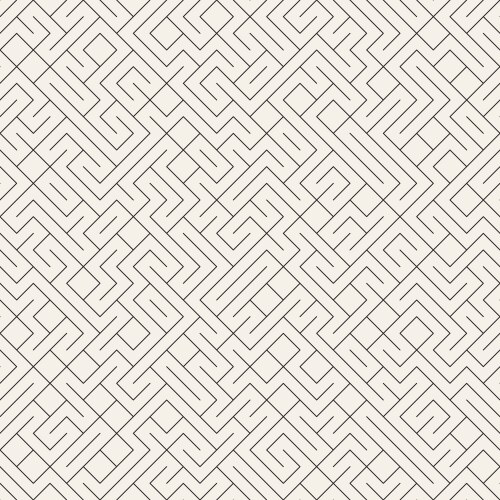 Seamless rounded line maze irregular Royalty Free Vector