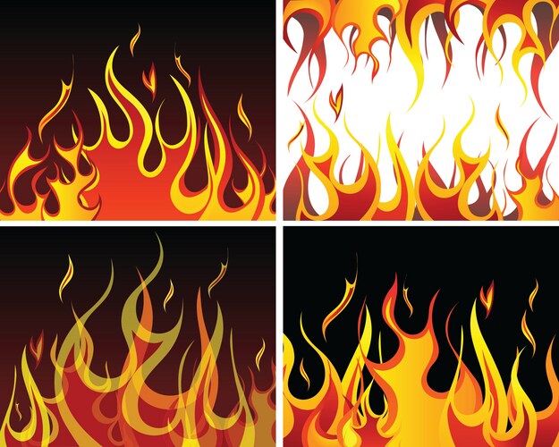 Fire patterns set Royalty Free Vector Image - VectorStock