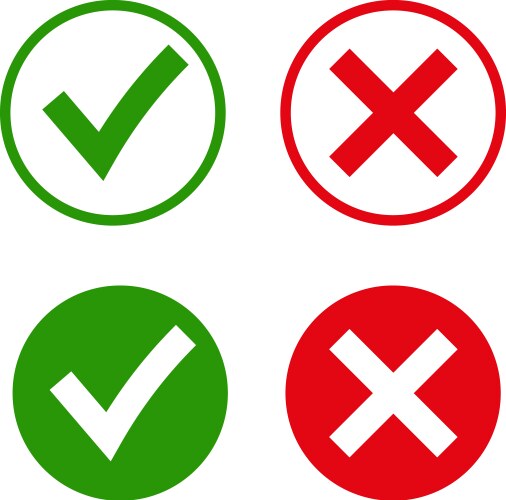 Green Check Red X Vector Images (over 1,900)