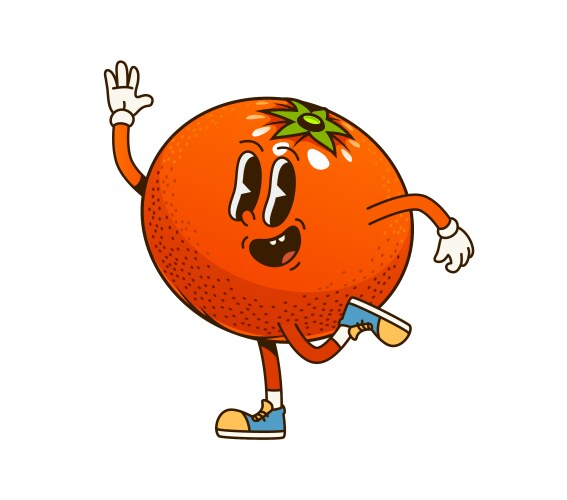 Cute and happy orange character Royalty Free Vector Image