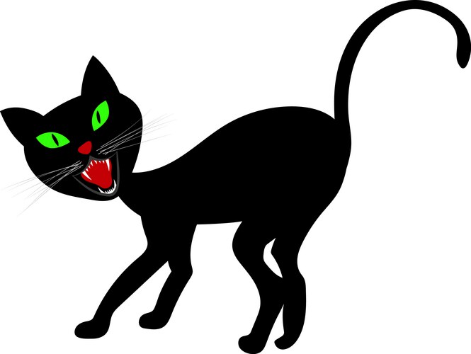 Simple slinking black cat isolated on white Vector Image
