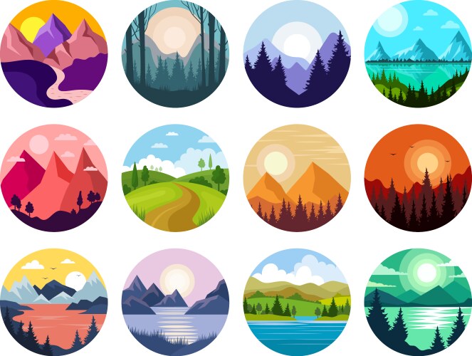 Mountain Stylized Vector Images (over 2,100)