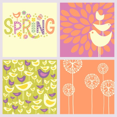 Seamless mid century modern spring pattern Vector Image