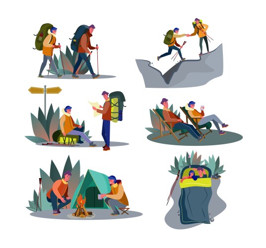 Trekking people Royalty Free Vector Image - VectorStock
