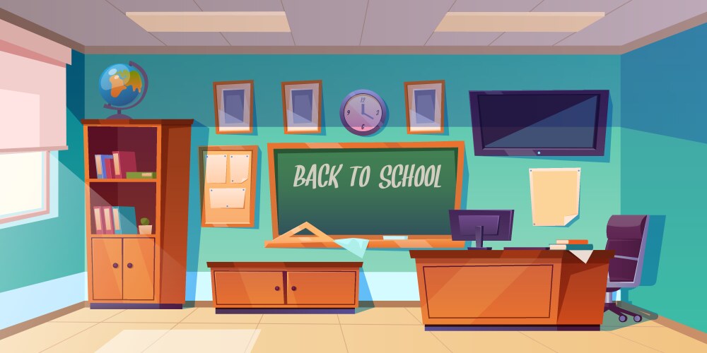 An interior empty classroom Royalty Free Vector Image
