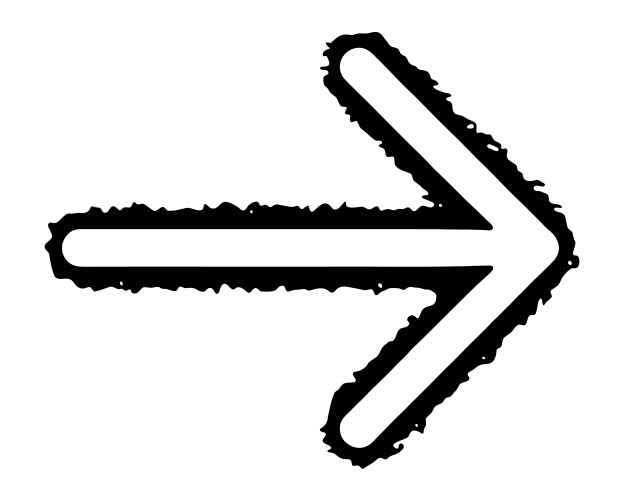 Black textured rightward arrow Royalty Free Vector Image