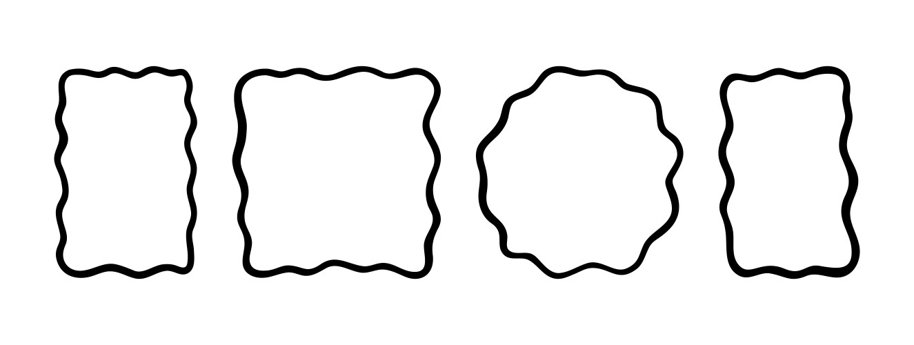 Doodle wave curve edge frame hand drawn wavy Vector Image