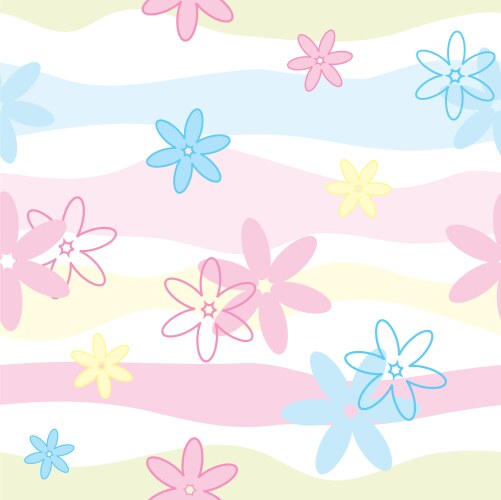 Cute Seamless Pattern Background With Cartoon Vector Image