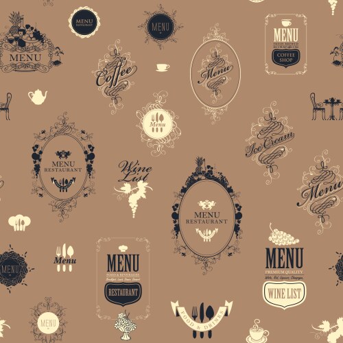 Seamless background on coffee theme Royalty Free Vector