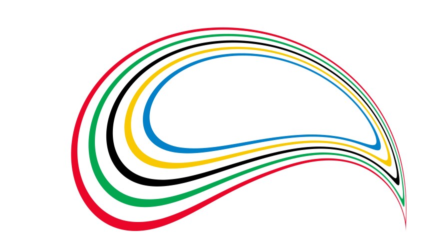 Abstract colorful curly line isolated on white Vector Image