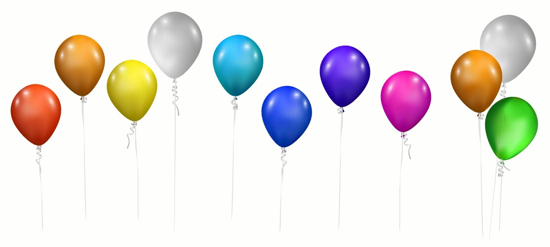 Balloon set isolated on transparent background Vector Image