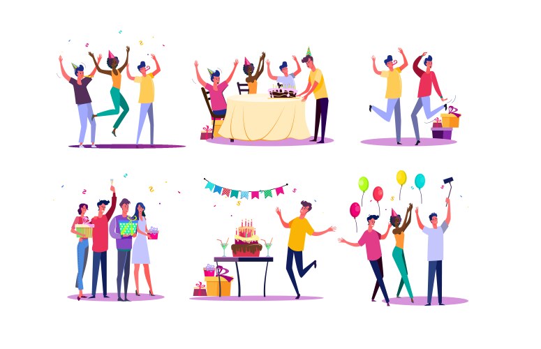 Children having party Royalty Free Vector Image