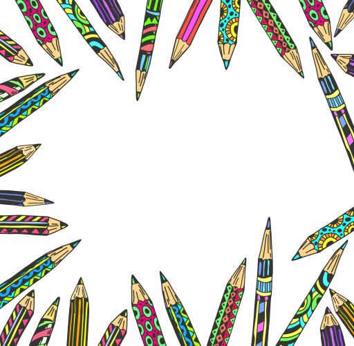 Pencil frame Royalty Free Vector Image - VectorStock