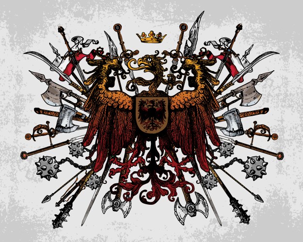 Hand drawn heraldic eagle Royalty Free Vector Image