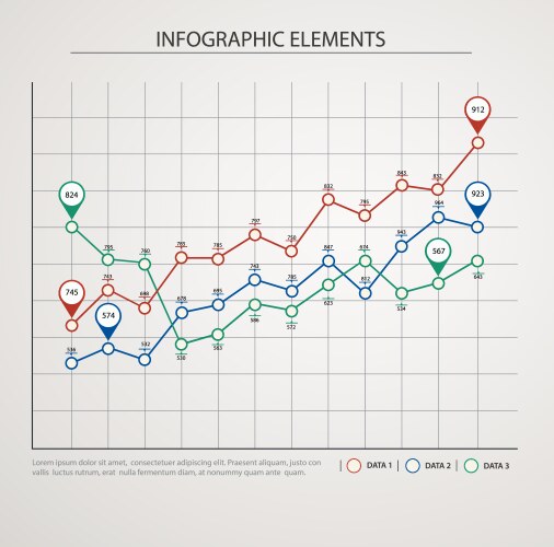 Paper stepwise economic graph infographics Vector Image