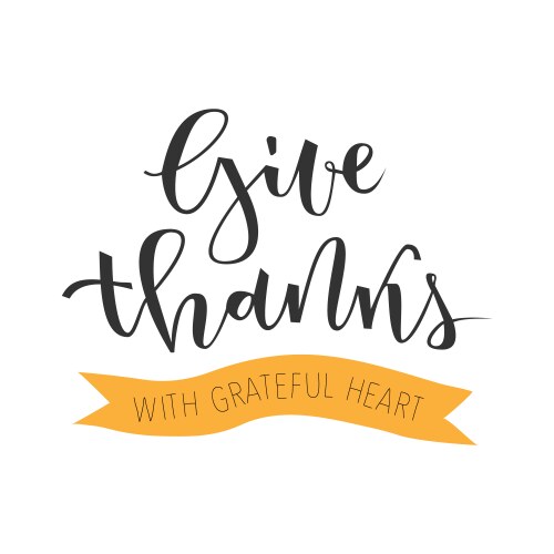 Give thanks letters in squares with traditional Vector Image