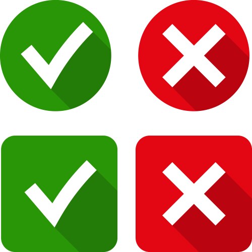 Green Check Red X Vector Images (over 2,100)