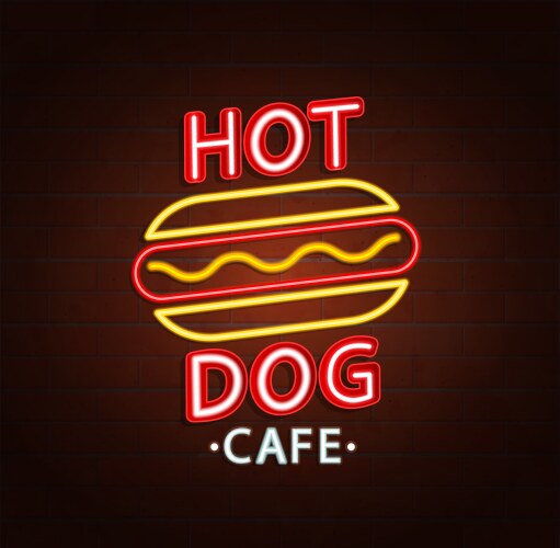 Cheeseburger neon sign poster Royalty Free Vector Image