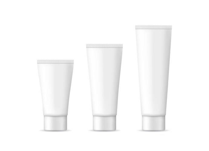 White cosmetic tube mockup cream package Vector Image