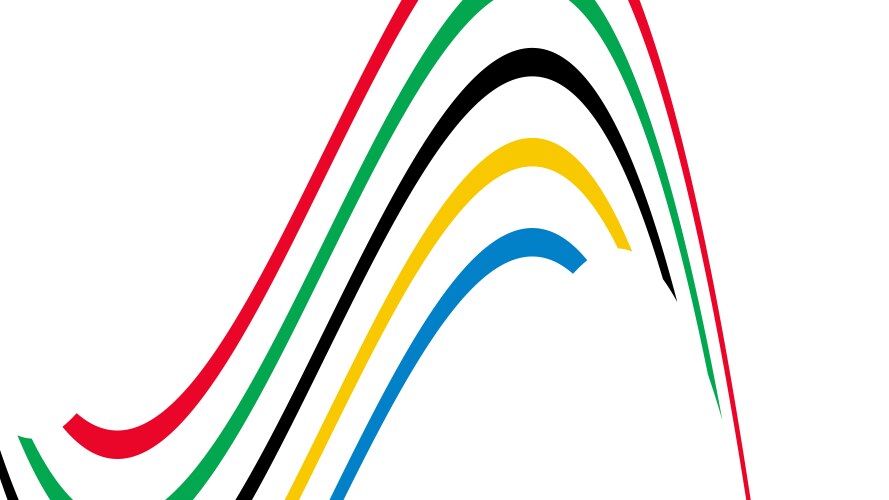 Abstract colorful curly line isolated on white Vector Image