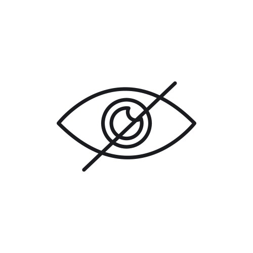 Eye crossed icon set blind view symbol hidden Vector Image