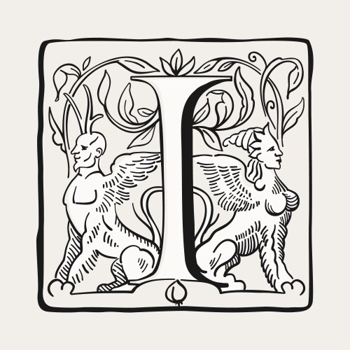 Alphabet in medieval gothic style set Royalty Free Vector