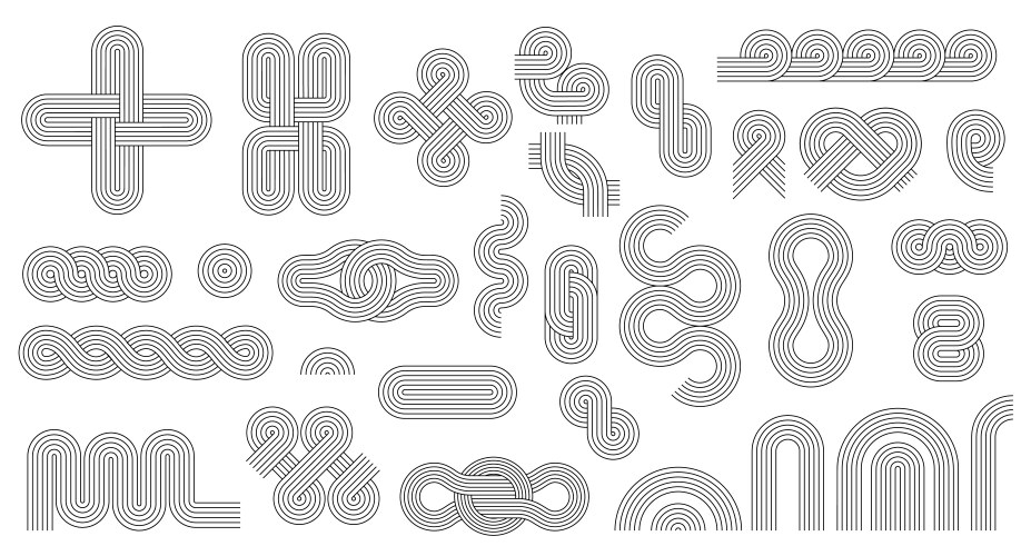 Geometric line zen arch patterns stroke shapes Vector Image