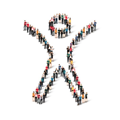 Large group of people in number 2 two form Vector Image