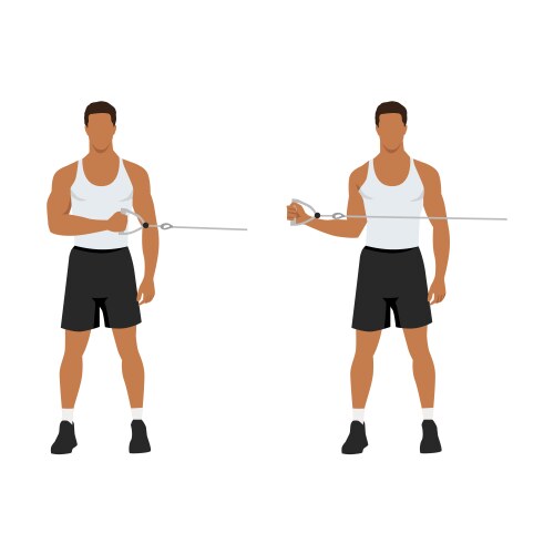 Man doing laying external shoulder rotation Vector Image